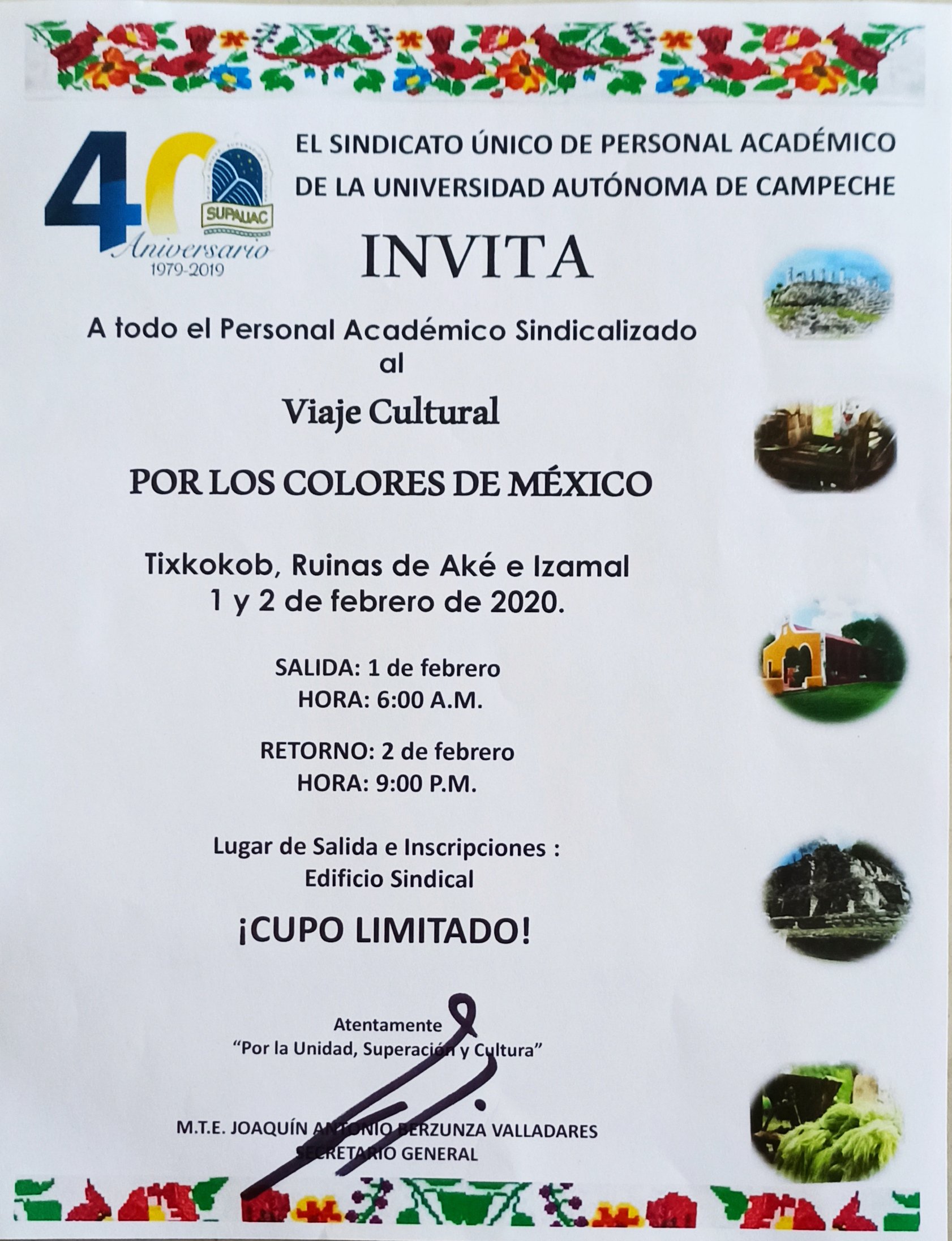 Invitación Viaje Cultural. – SUPAUAC